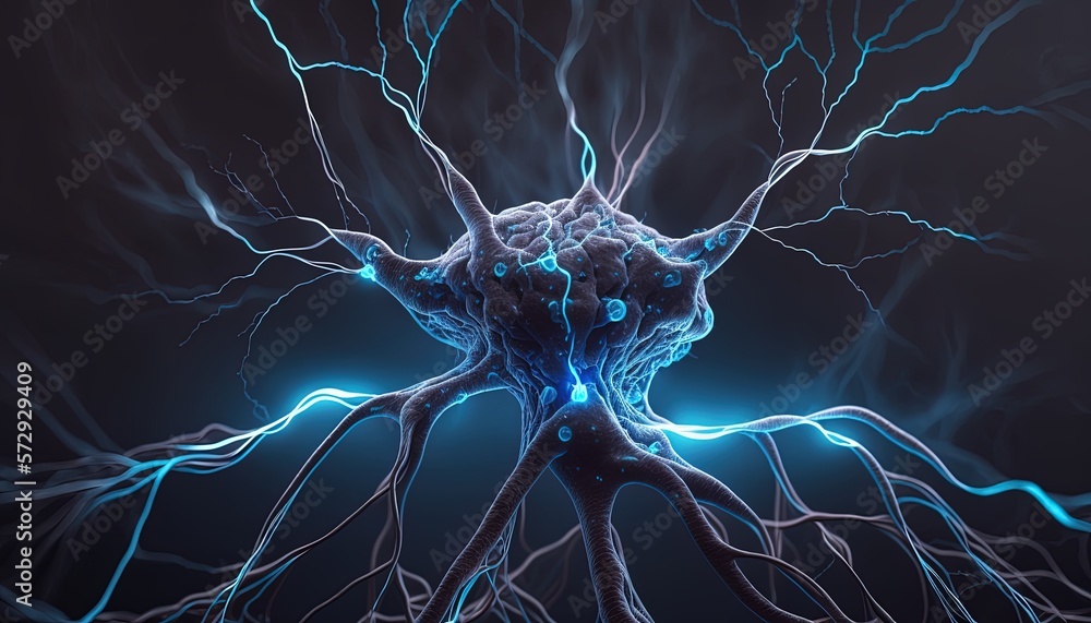 Neurons, Active nerve cells, Conceptual illustration of neuronal cells ...