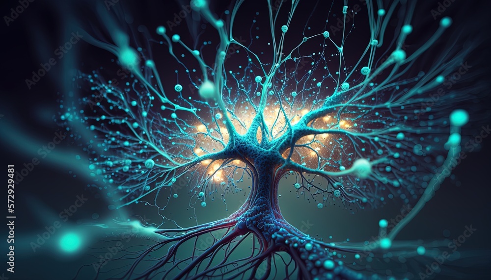 Neurons, Active nerve cells, Conceptual illustration of neuronal cells ...