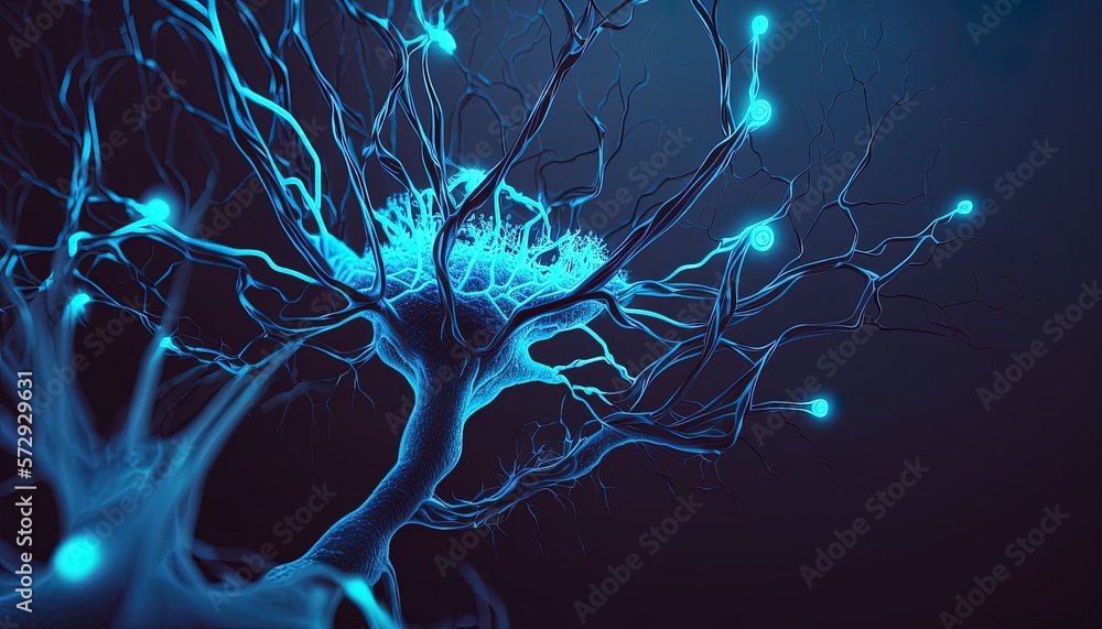 Neurons, Active nerve cells, Conceptual illustration of neuronal cells ...