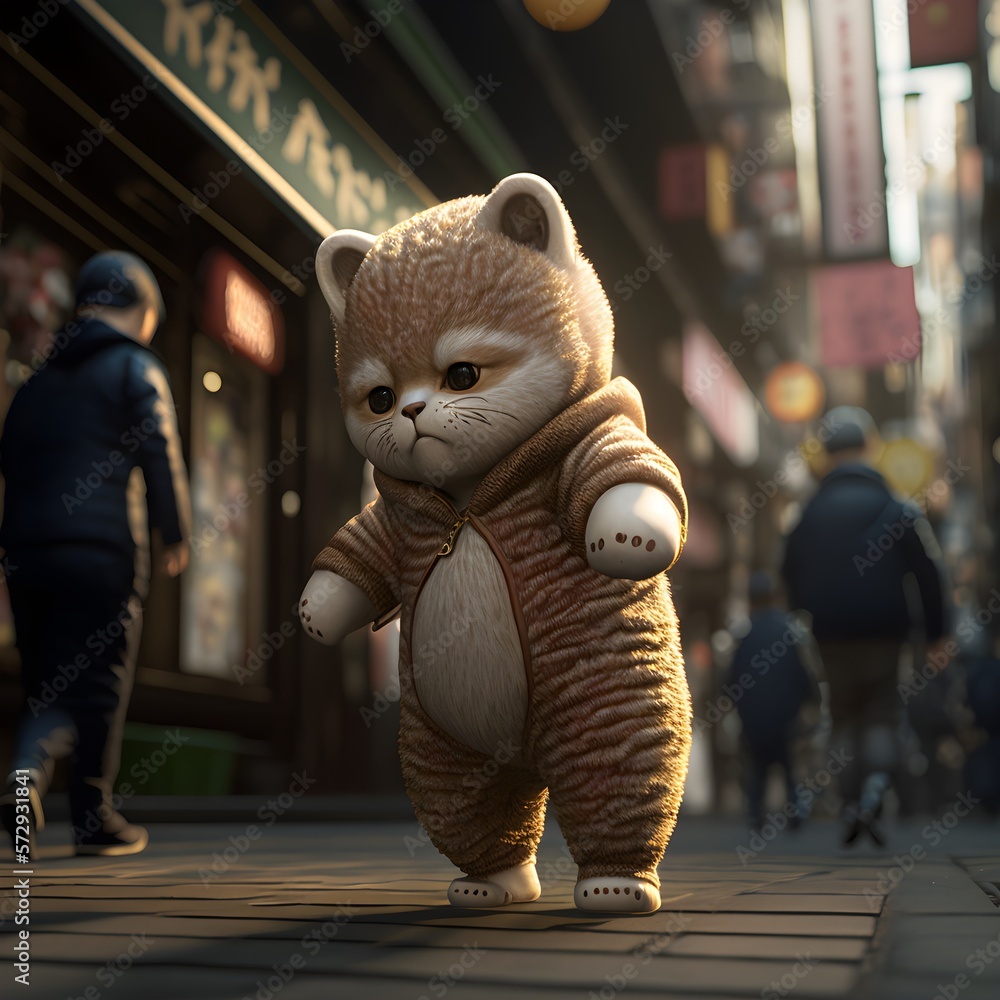 Full body Real Life Baby Puar in Tokyo streets hdr dynamic pose optics ...