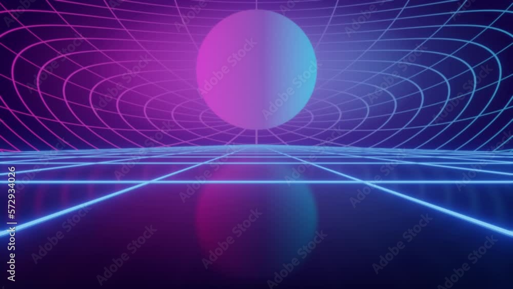 Wideo Stock: Synthwave animated Background. 80s wireframe Landscape ...