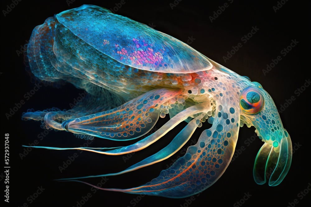Ilustracja Stock: Squid skin iridescent, concept of Iridescent Colors ...