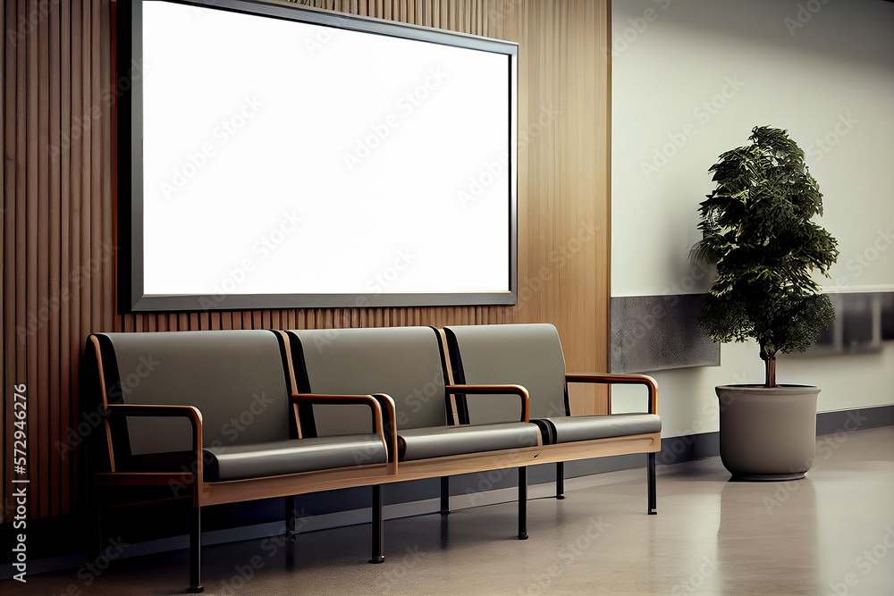 Waiting room for a doctor in a hospital or some office. Above the ...