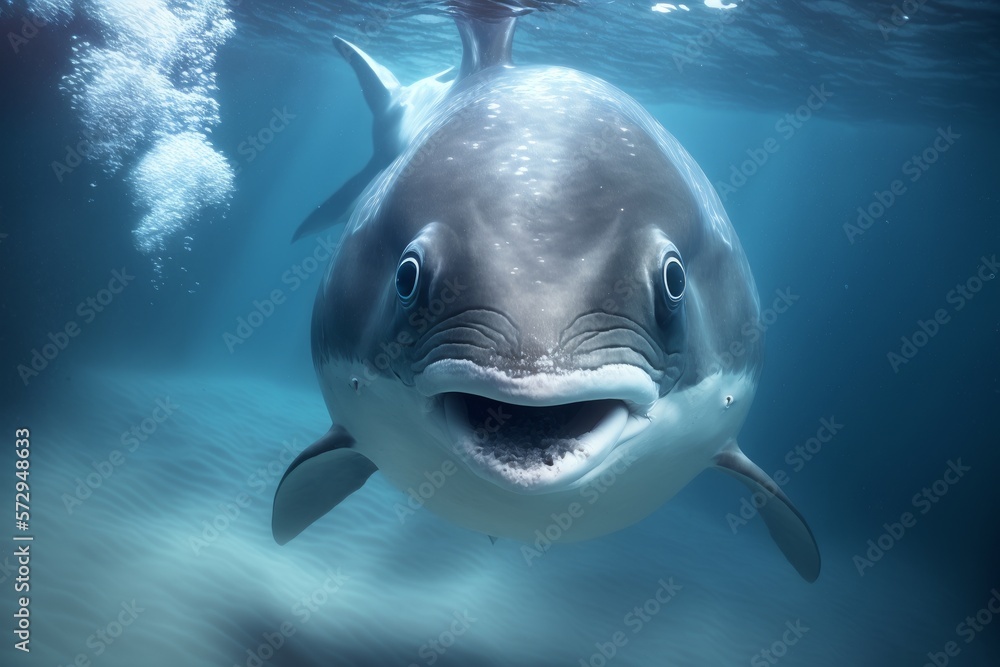 Immerse in the Cinematic World of a Playful Dolphin with Heart-shaped ...