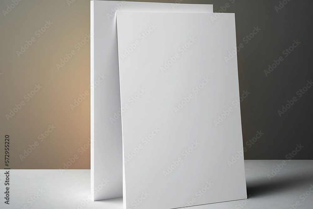 Blank Paper Sheet Mockup for Brochure/Invitation Card with AI-Generated ...
