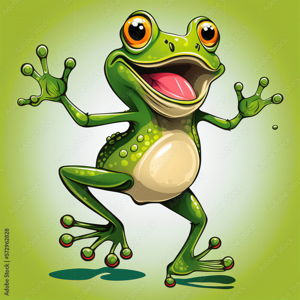 happy frog cartoon vector image Stock Illustration | Adobe Stock