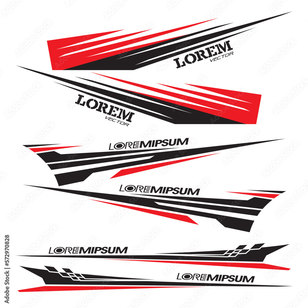 Side car body vector stripes decal. Vehicle vector Decal Stripes for ...