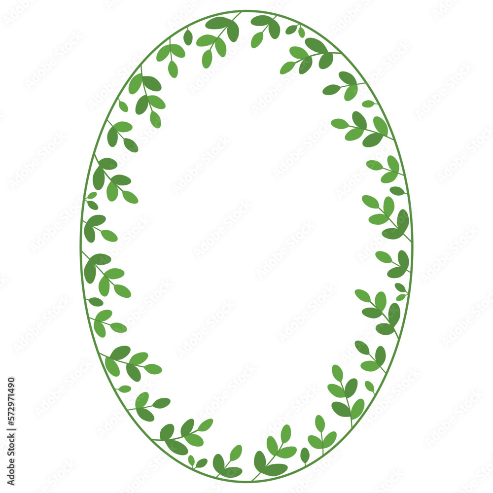 Simple floral frame. Oval border. Design element for greeting card ...