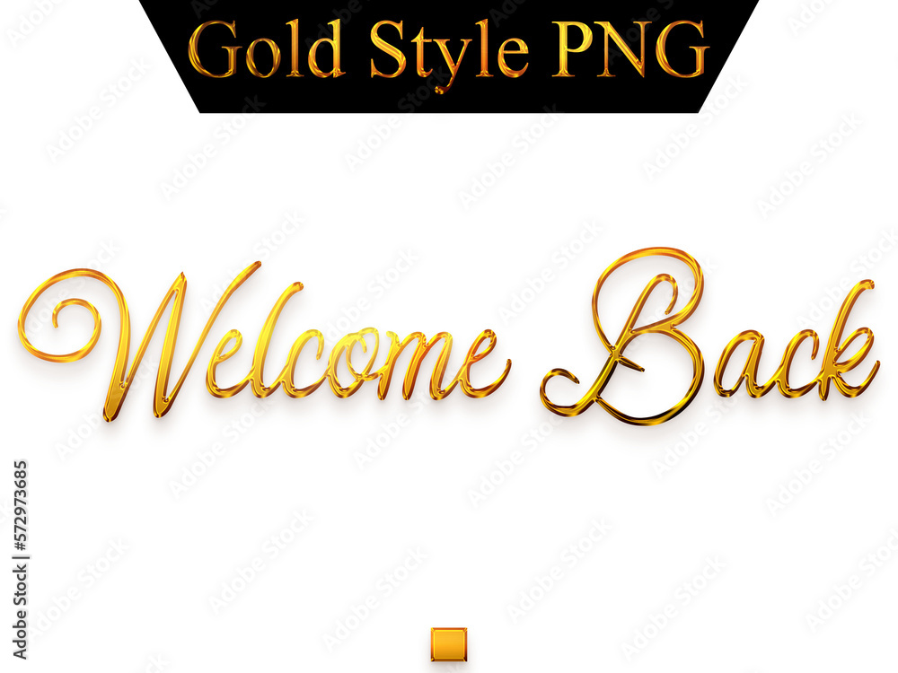 Welcome Back Text in Gold Gradient Calligraphy Transparent PNG Text ...