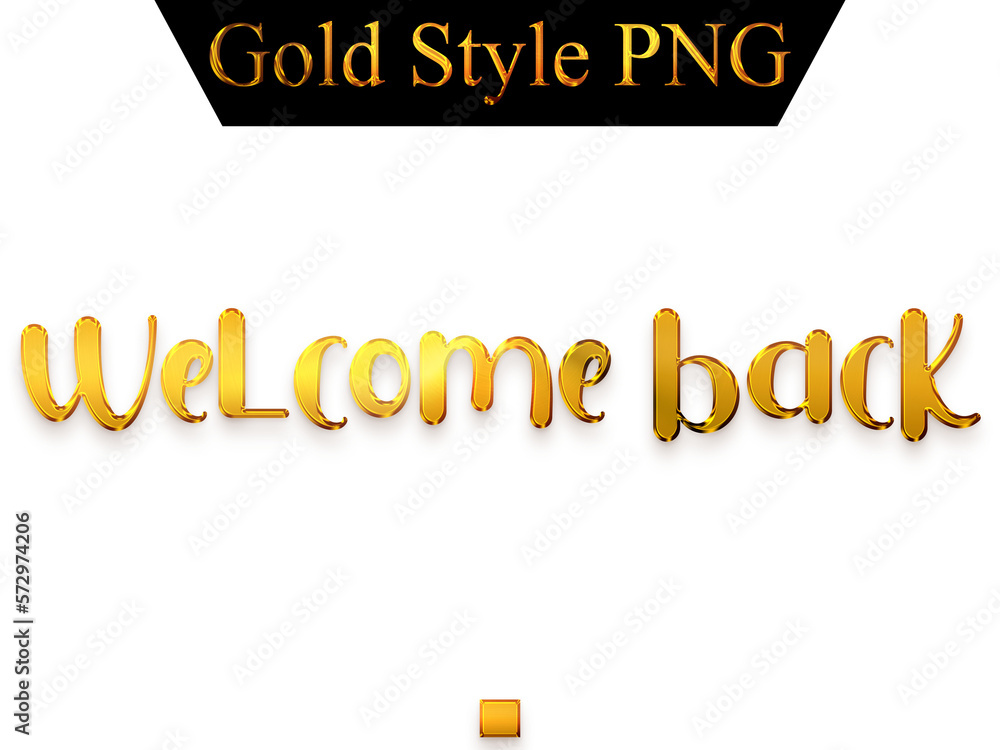 Welcome Back Text in Gold Gradient Alphabetical Transparent PNG Text ...