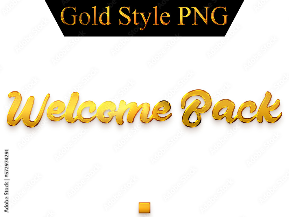 Welcome Back Text in Gold Gradient Alphabetical Transparent PNG Text ...