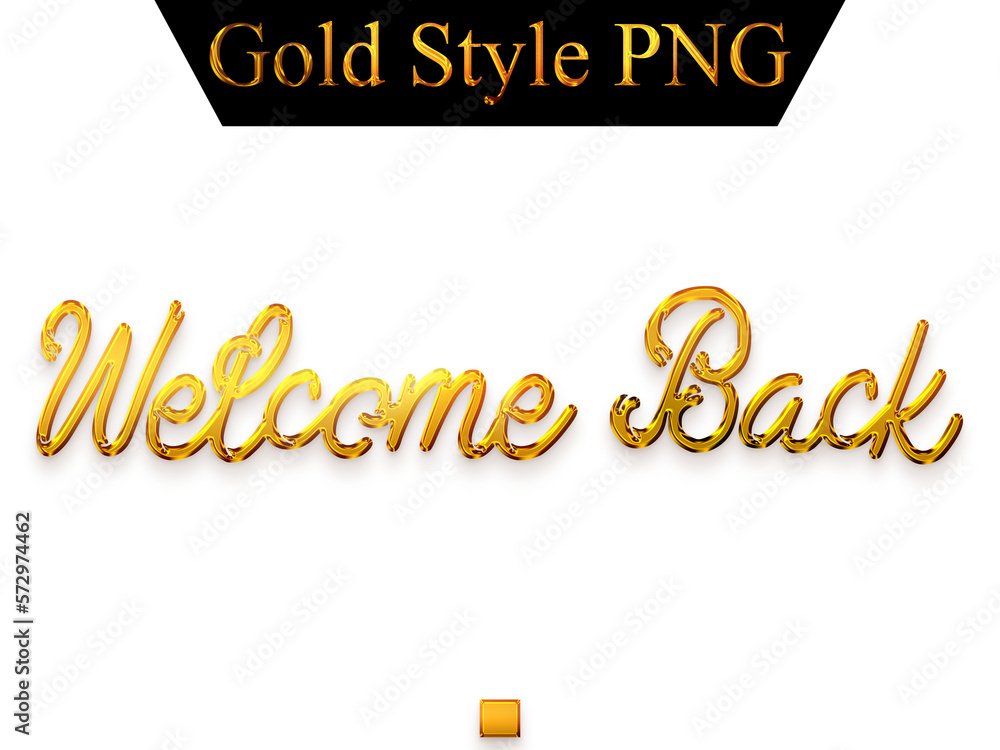 Welcome Back Text in Gold Cursive Transparent PNG Text Stock ...