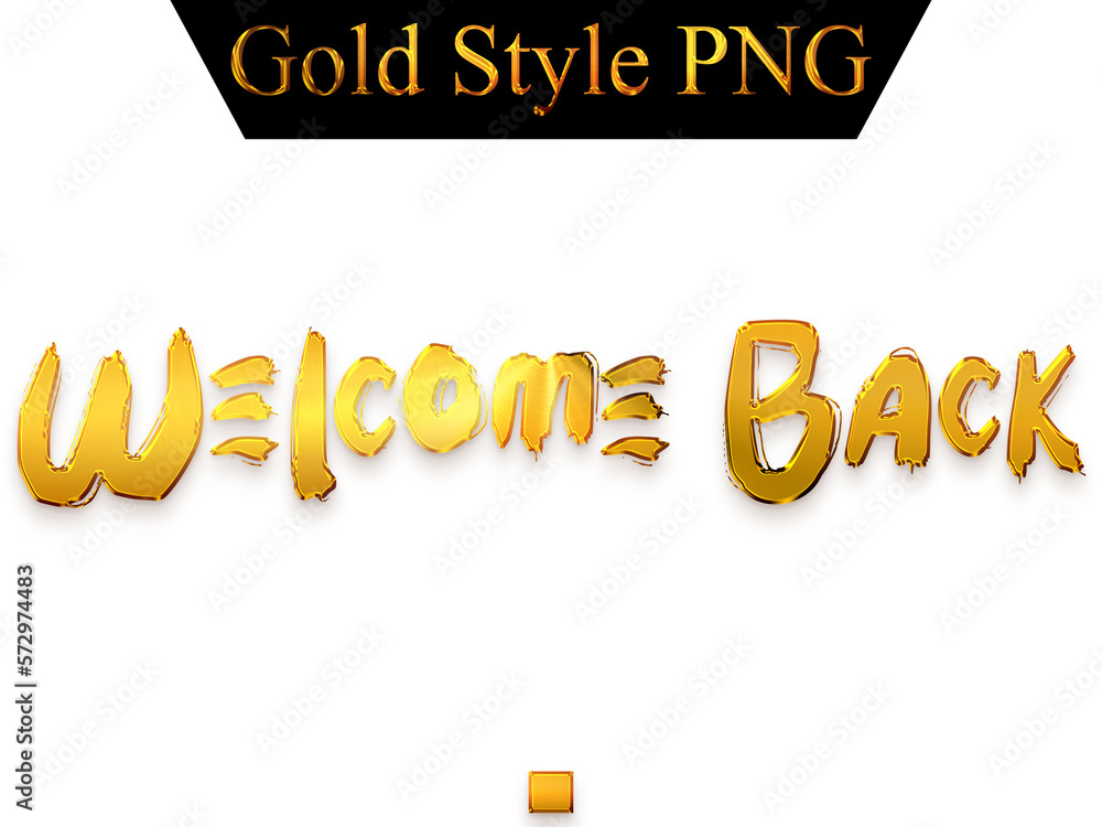 Welcome Back Text in Gold Bold Calligraphy Transparent PNG Text Stock ...