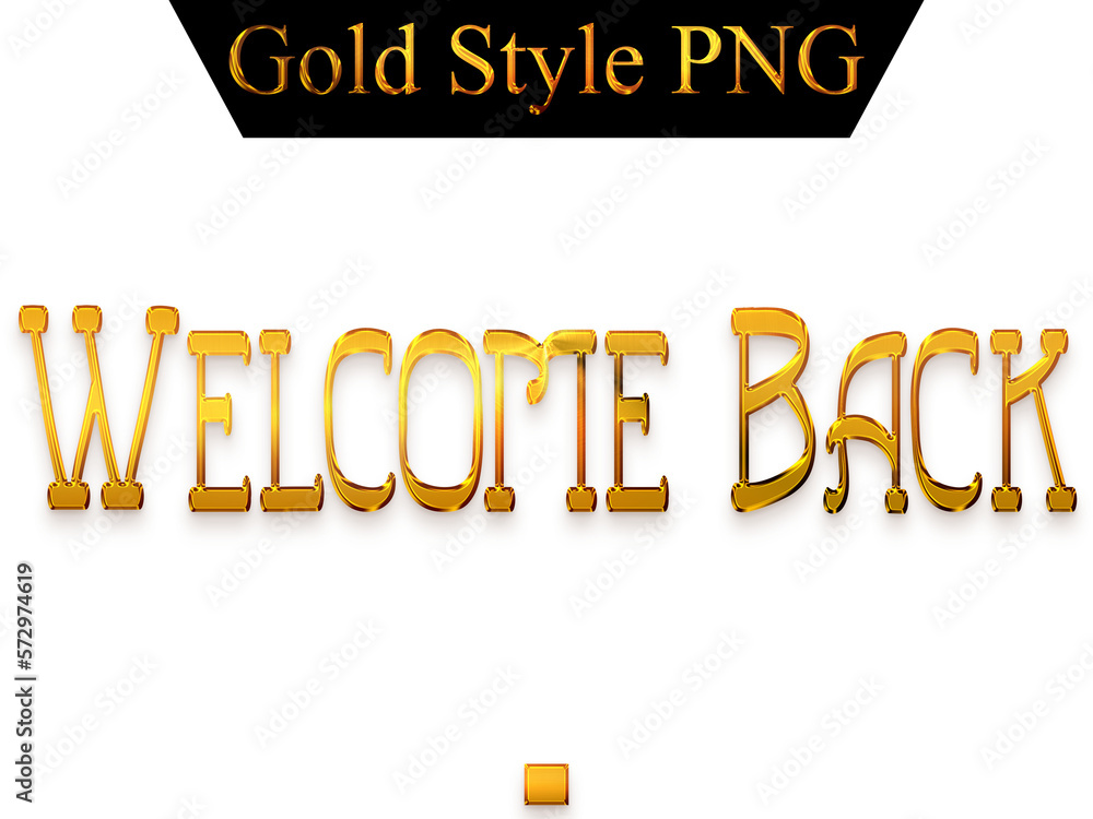 Welcome Back Text in Gold Calligraphy Transparent PNG Text Stock ...