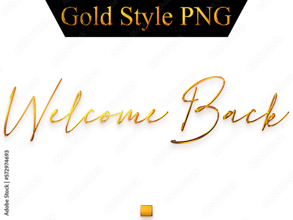 Welcome Back Text in Gold Gradient Alphabetical Transparent PNG Text ...