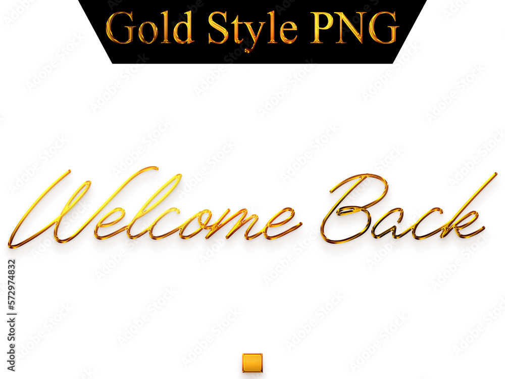 Welcome Back Text in Gold Gradient Alphabetical Transparent PNG ...