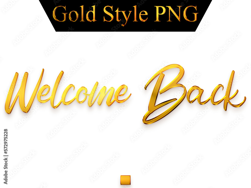 Welcome Back Text in Gold Gradient Alphabetical Transparent PNG Text ...