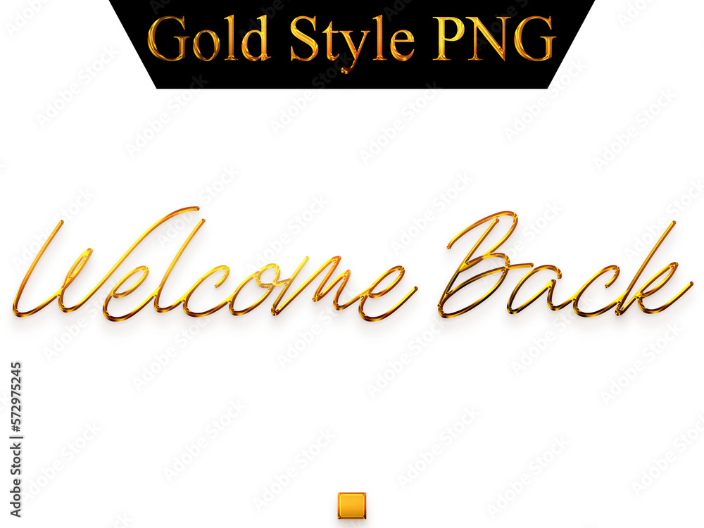Welcome Back Text in Gold Calligraphy Transparent PNG Text Stock ...