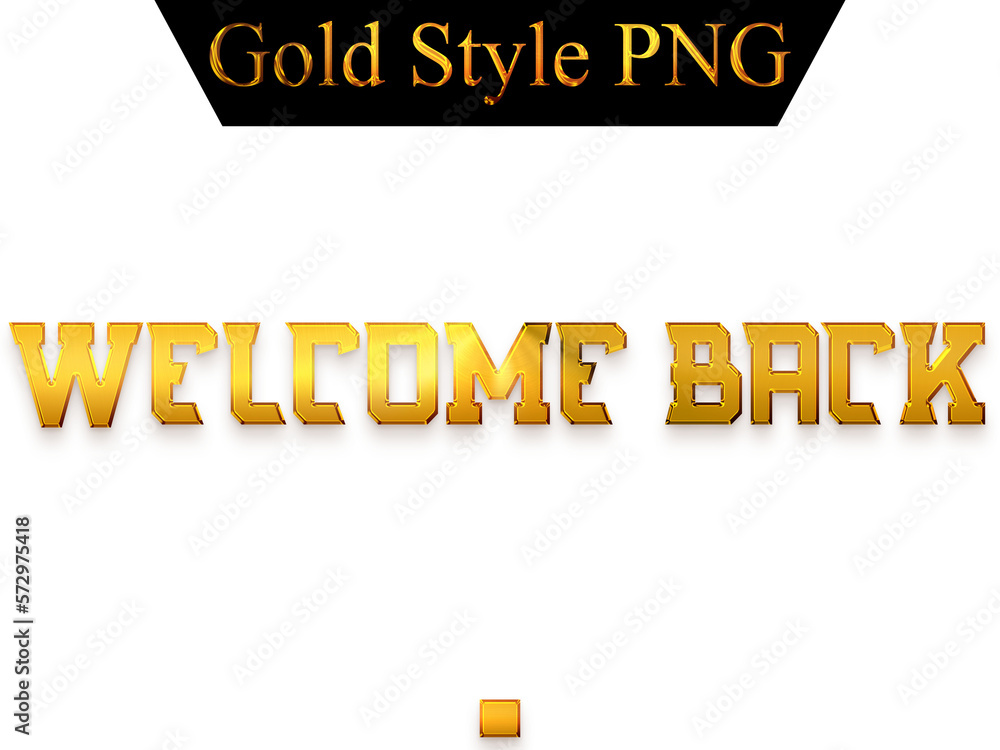 Welcome Back Text in Bold Gold Calligraphy Transparent PNG Text Stock ...