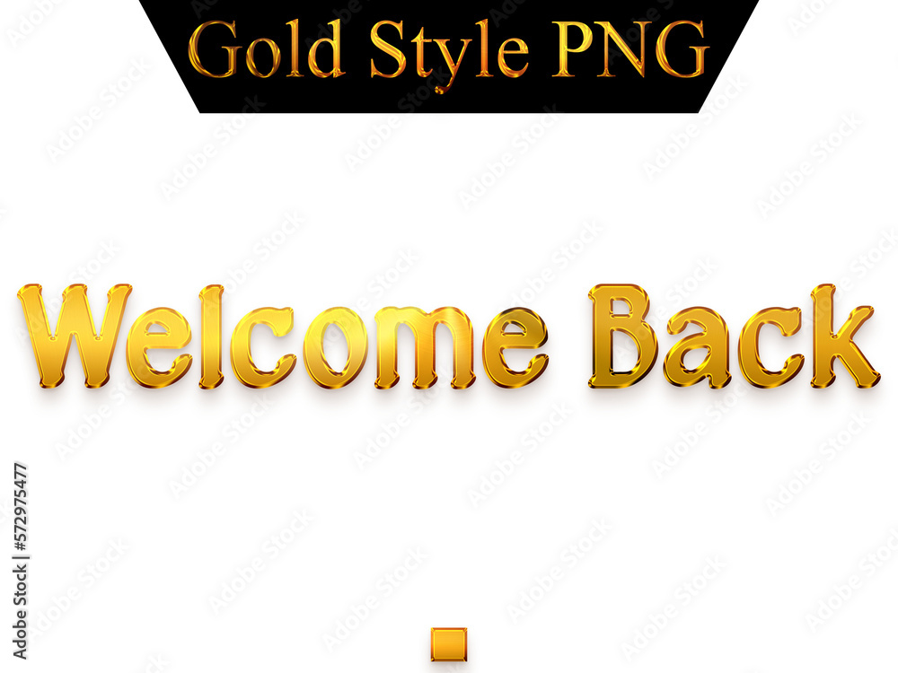 Welcome Back Text in Gold Gradient Alphabetical Transparent PNG Bold ...