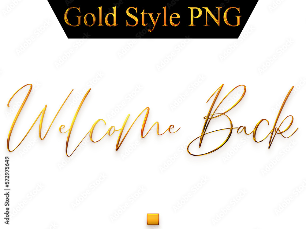 Welcome Back Text in Gold Calligraphy Transparent PNG Text Stock ...