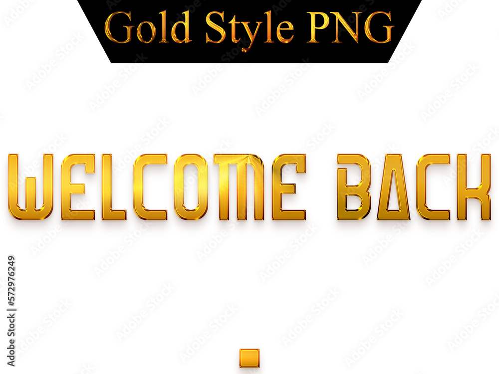 Welcome Back Text in Gold Gradient Bold Alphabetical Transparent PNG ...