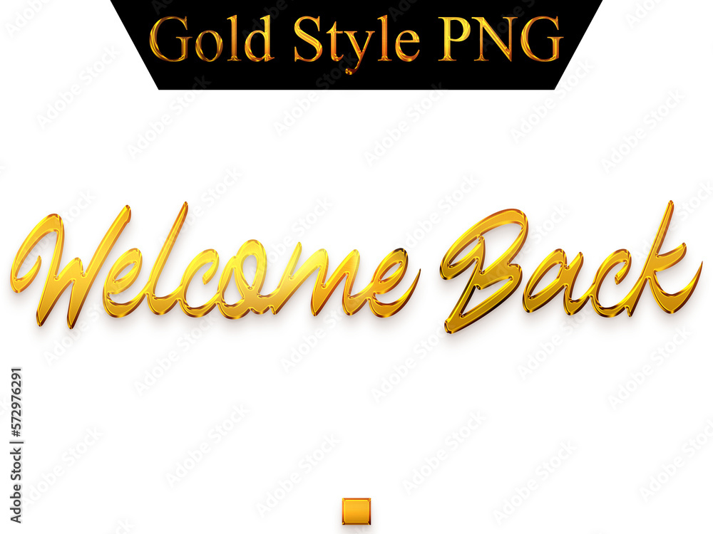 Welcome Back Text in Gold Typography Transparent PNG Text Stock ...