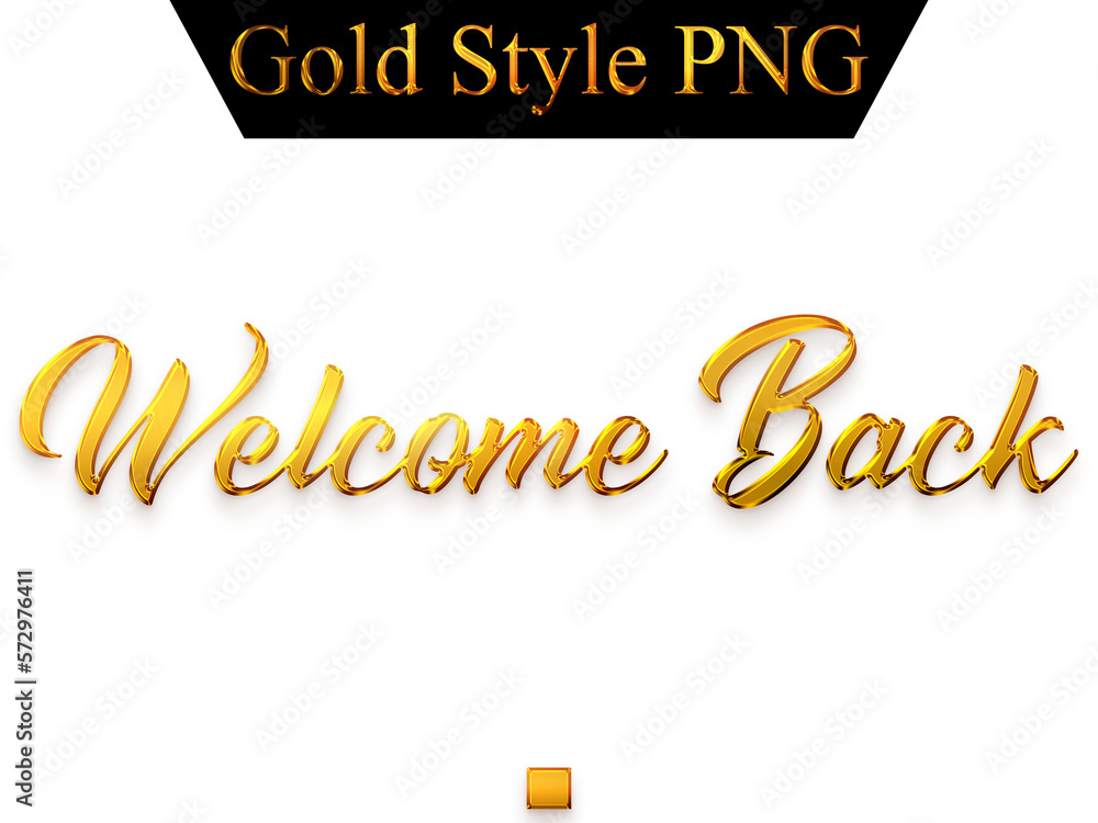 Welcome Back Text in Gold Gradient Alphabetical Transparent PNG Text ...
