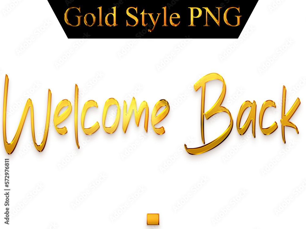 Welcome Back Text in Gold Gradient Typography Transparent PNG Text ...