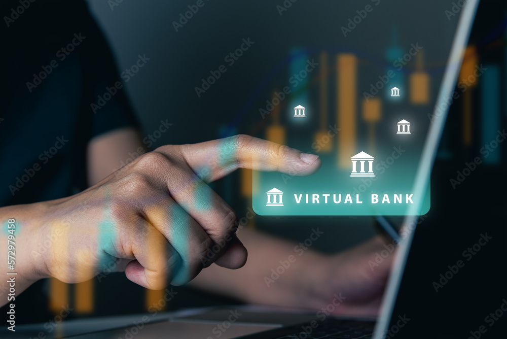 Foto de Virtual bank or online banking, transaction payment ...