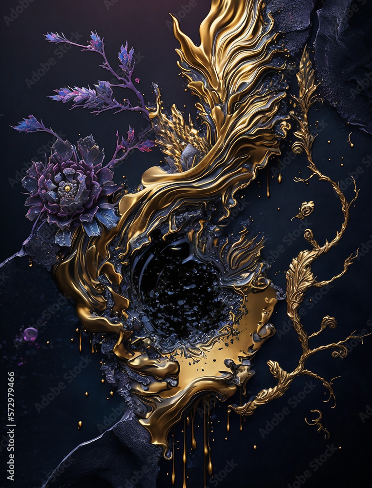 Macro background of magical liquid vitreous enamel dripping melting ...