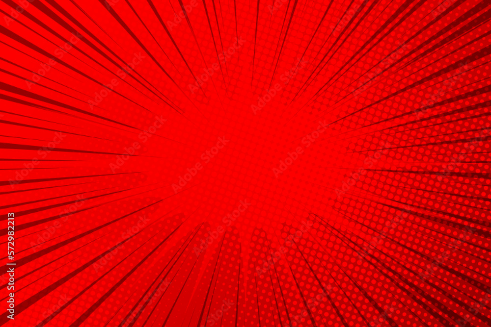 Red comic pop art vintage background with halftone dots Stock Vector ...