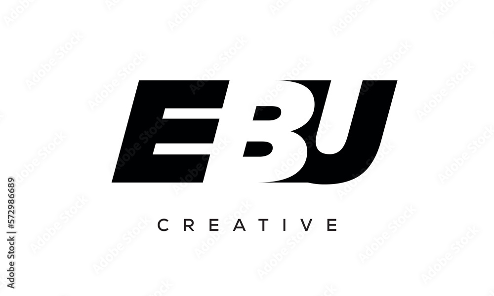 EBU letters negative space logo design. creative typography monogram ...