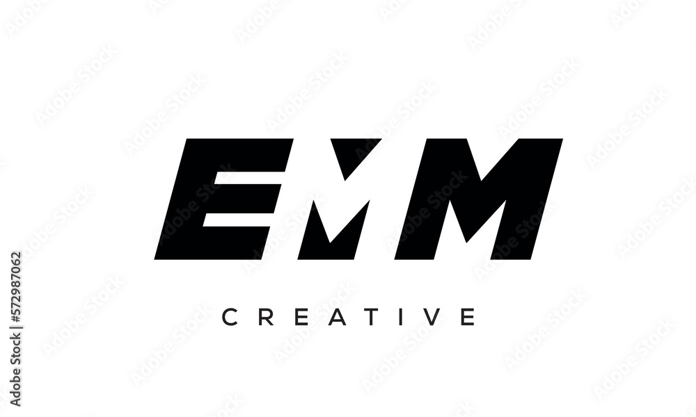 EMM letters negative space logo design. creative typography monogram ...