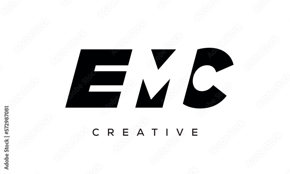EMC letters negative space logo design. creative typography monogram ...