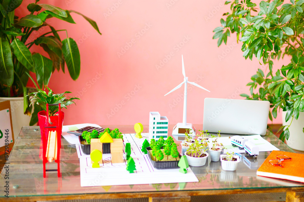 eco friendly urban city project with renewable energy, sustainable ...