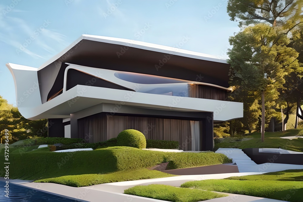 Playful Surreal Architecture. Super Modern Extravagant House. Surreal ...