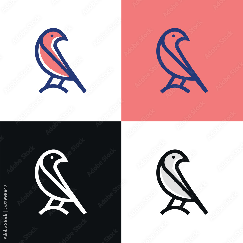 Bird Logo design, Bird Logo template, Bird Logo Stock Vector | Adobe Stock