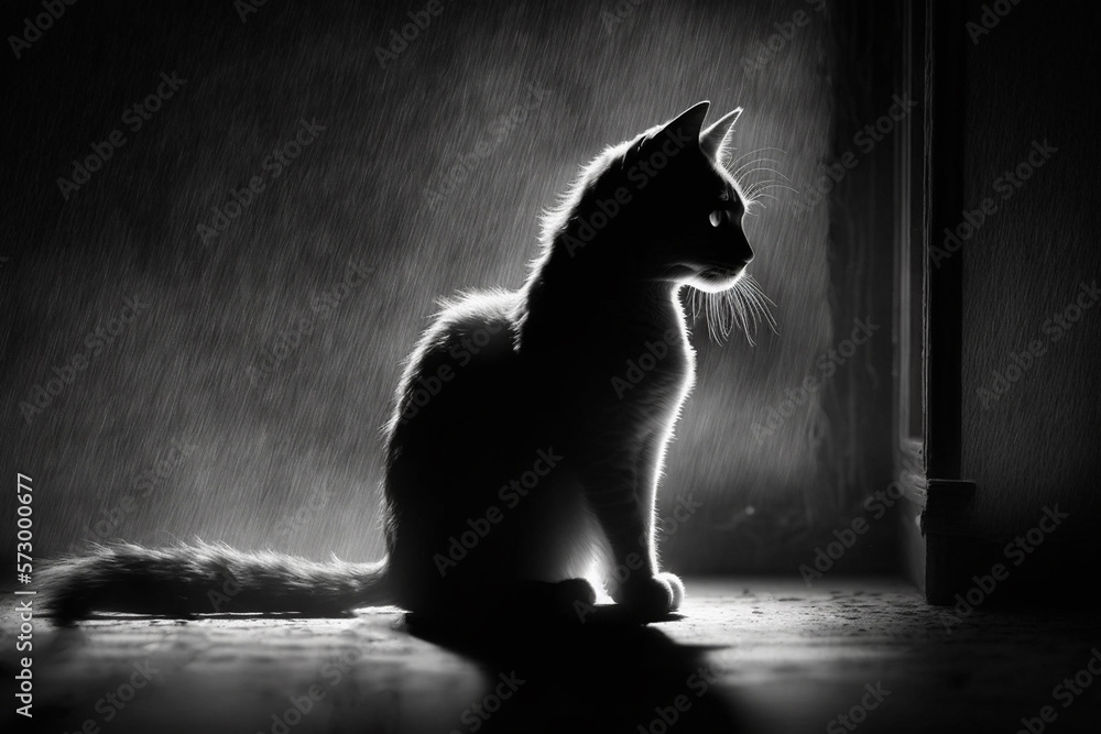 In a World of Light and Shadow, a Mysterious Cat Silhouette Is Captured ...