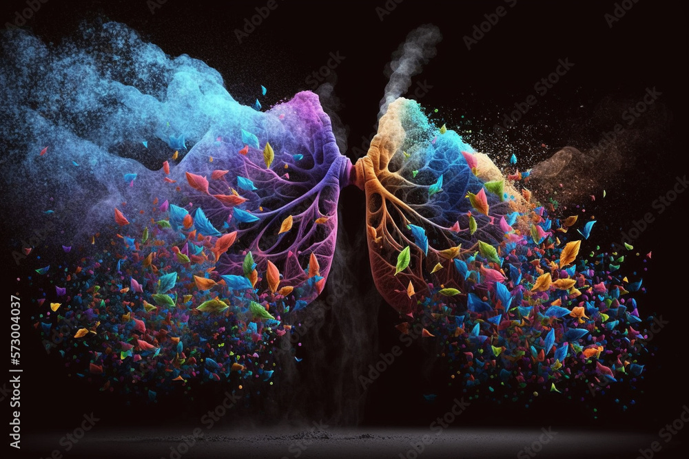 Breathing Easy: An Illustration of Healthy Lungs in vibrant colors. Ai ...