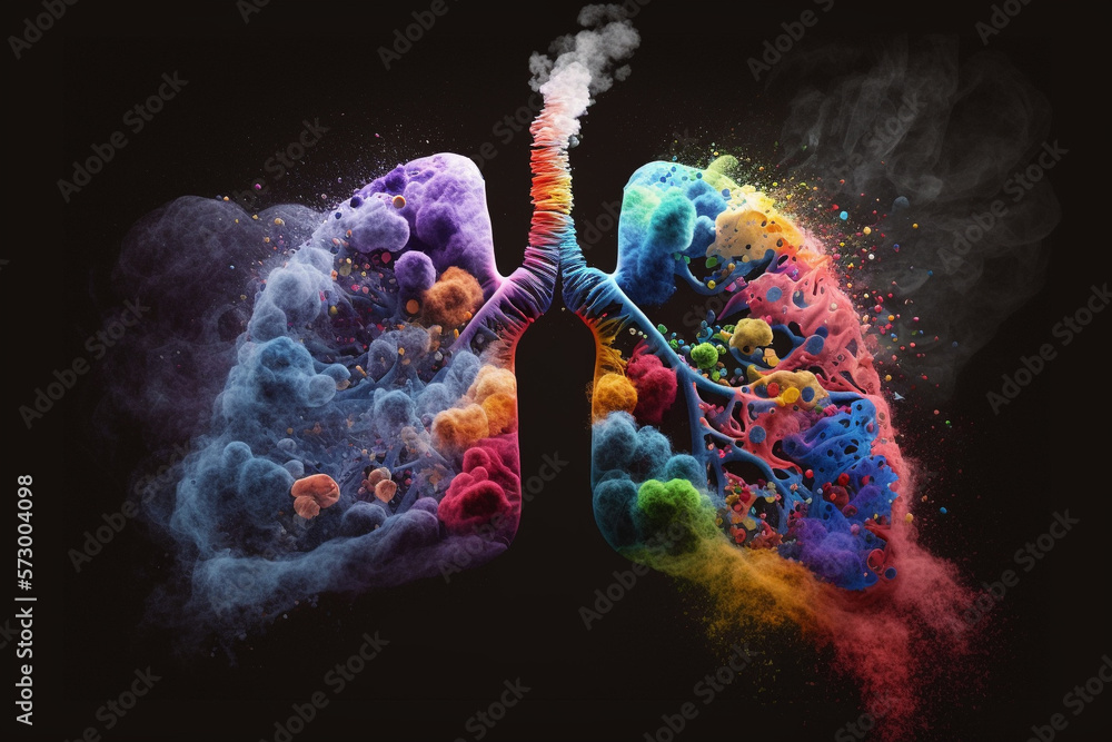 Breathing Easy: An Illustration of Healthy Lungs in vibrant colors. Ai ...