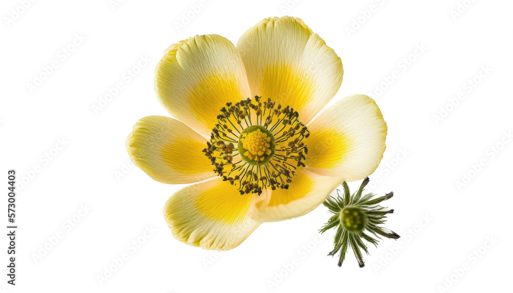 Yellow Buttercup Flower illustration, Isolated, Transparent background ...