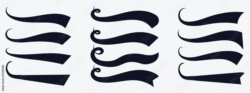 Calligraphic swoosh underline. Underline swooshes tails and athletic ...