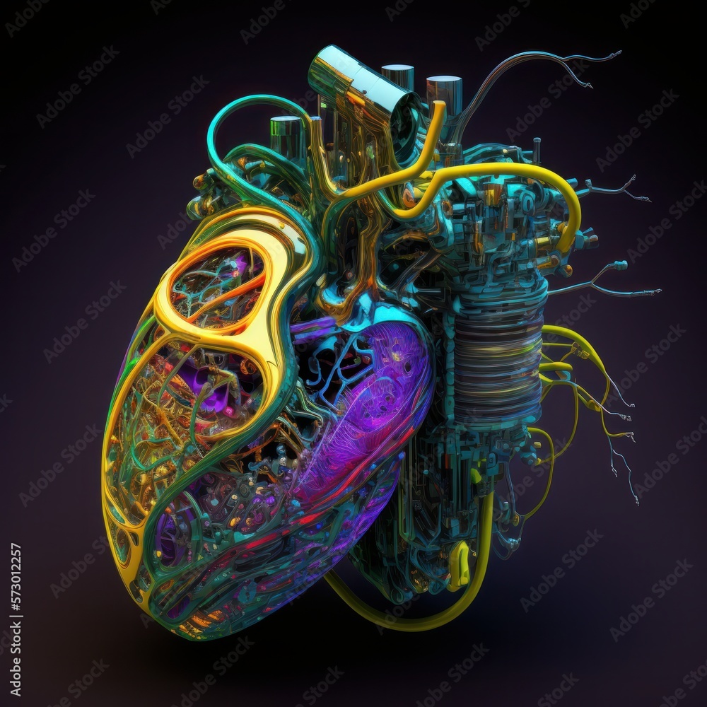 Anatomy of mechanic human heart. Concept for heart Transplant and ...
