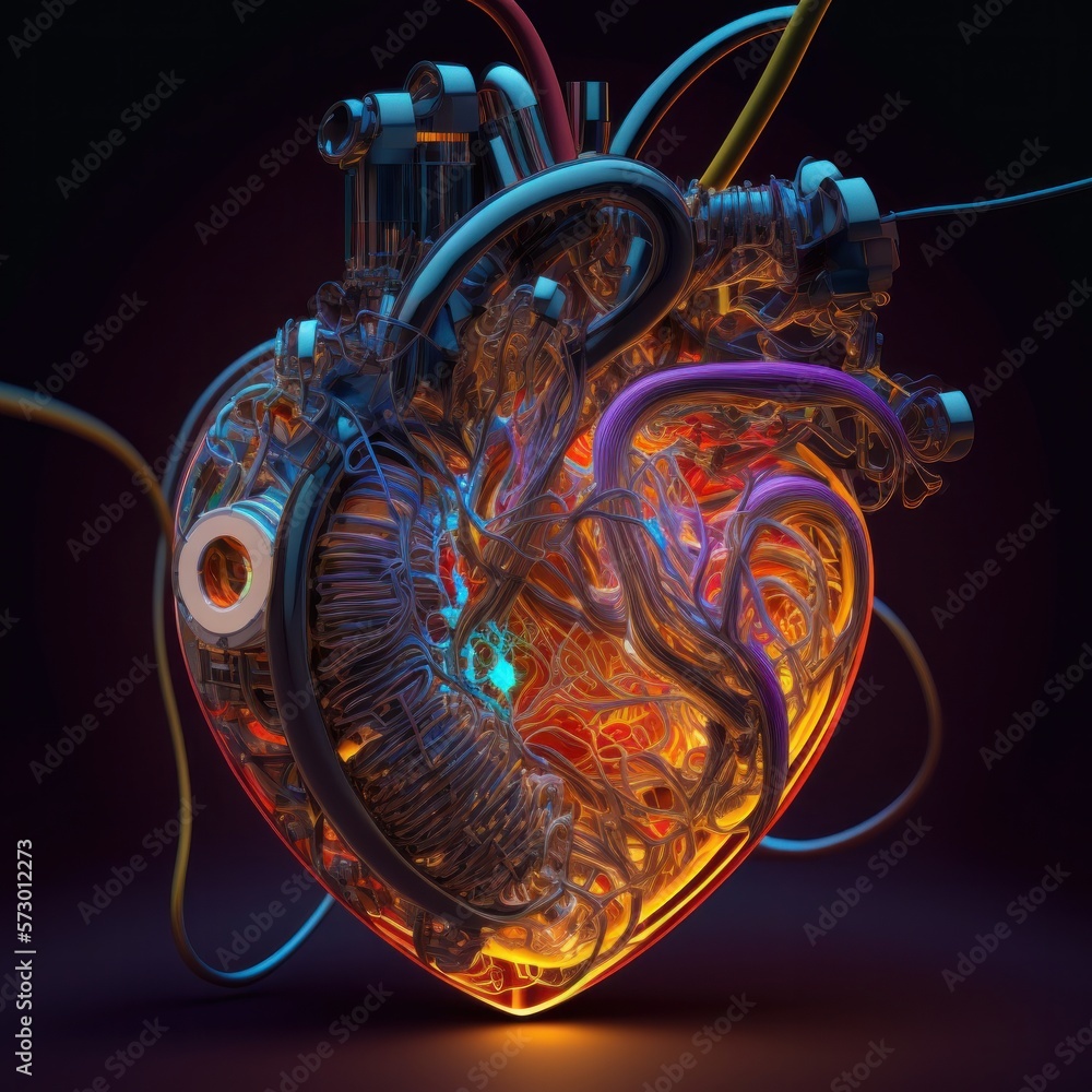 Anatomy of mechanic human heart. Concept for heart Transplant and ...