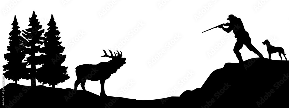 Wildlife forest landscape hunt hobby leisure background banner ...