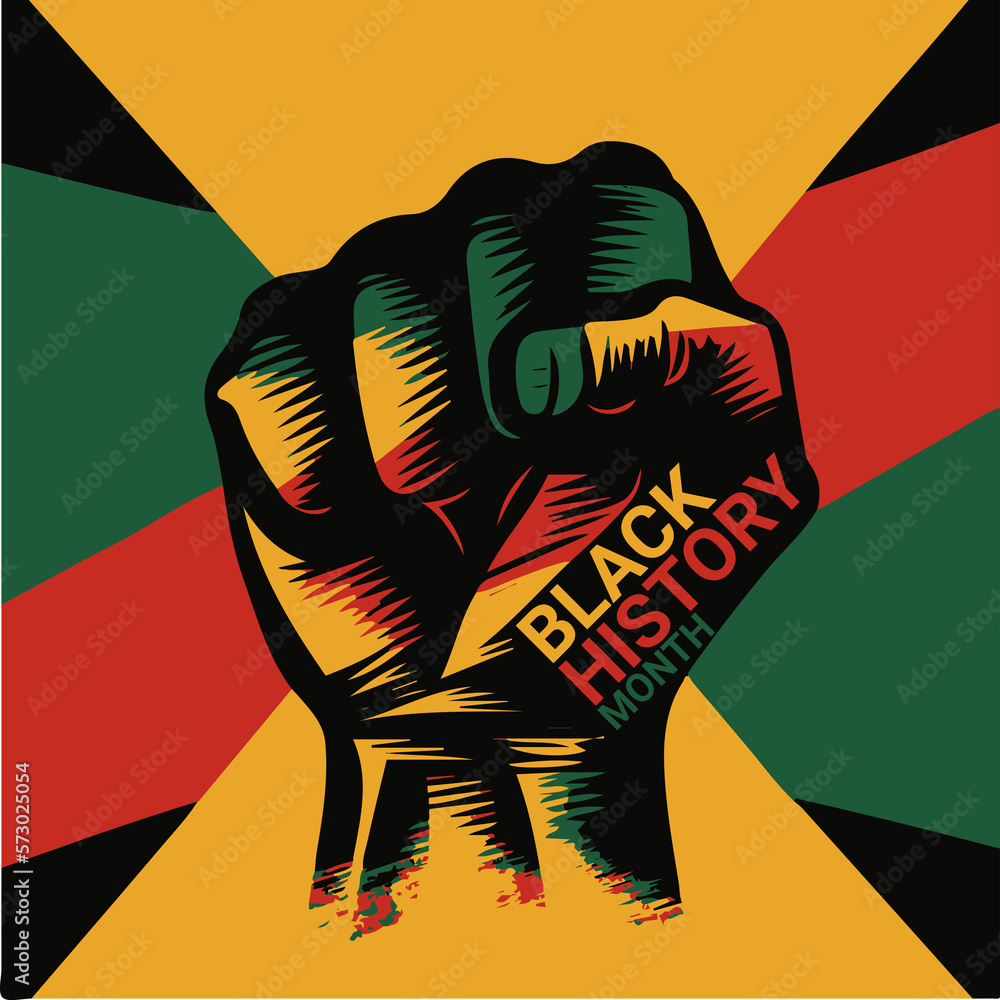 Clenched fist with pan african colors created with Generative AI ...