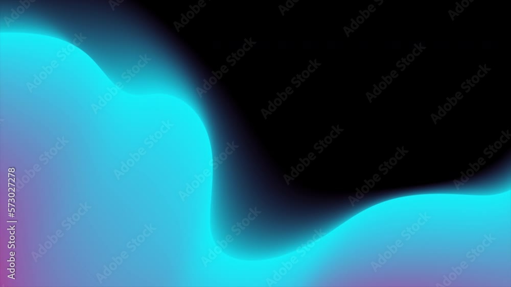 Blue violet neon smooth blurred wave on black background. Seamless ...