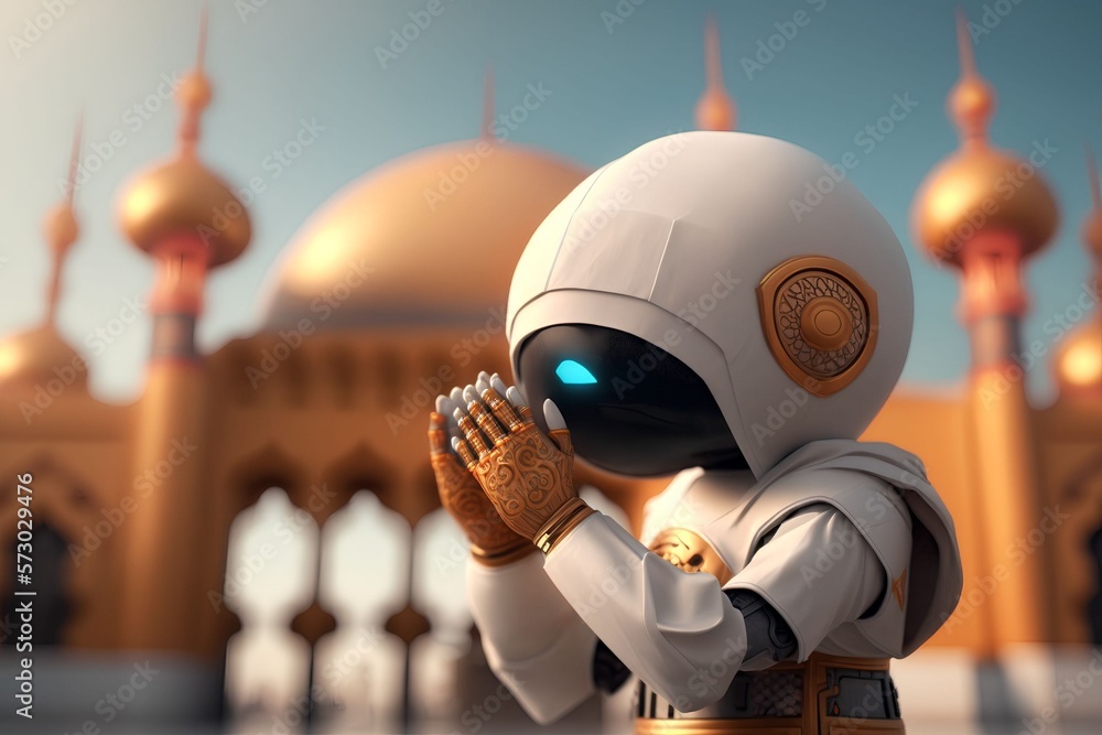 Ilustracja Stock: modern robot muslim using white turban gesturing ... Ilustracja Stock: modern robot muslim using white turban gesturing ...