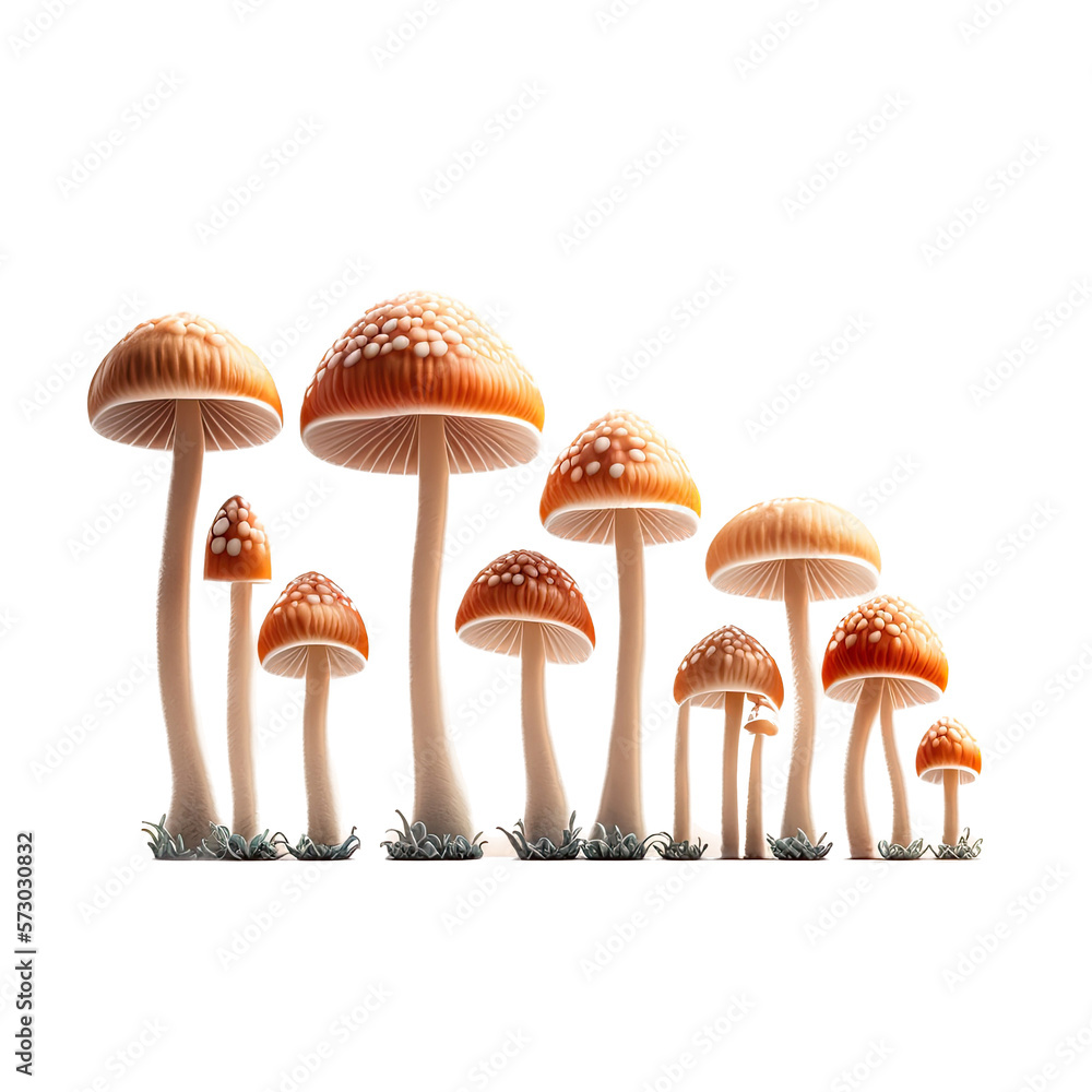 Psilocybin Mushroom Illustration, Transparent Background, PNG, Mushrooms, Generative AI Stock ...